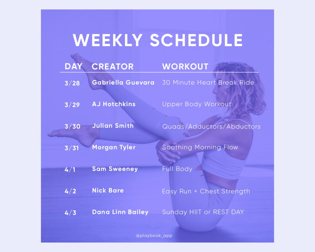 WEEKLY WORKOUT SCHEDULE – FitnessCenter360.com